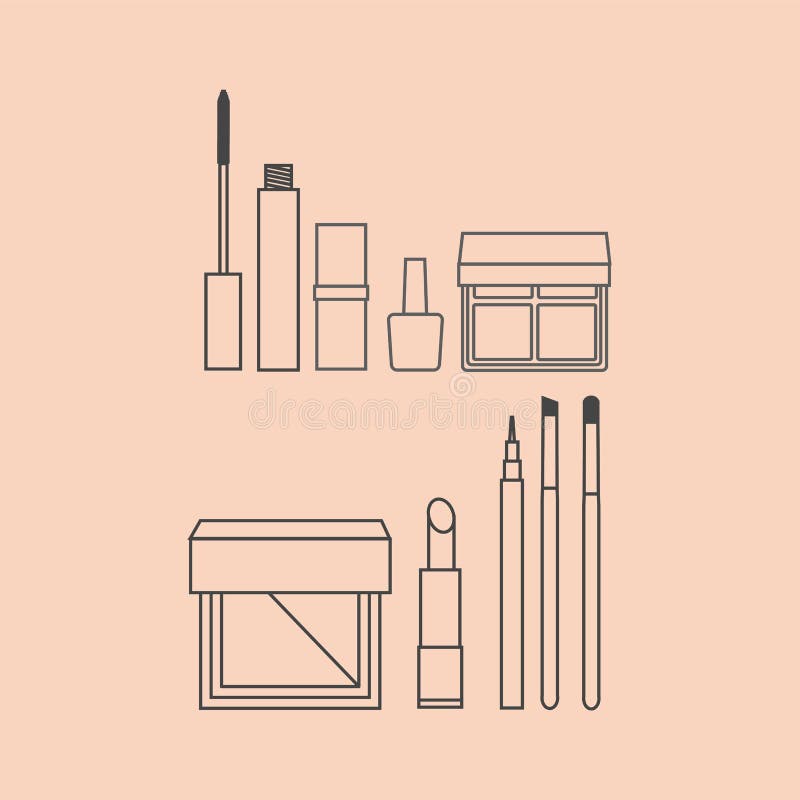 Make Up. Make Up Elements. Make Up Details.Flat Illustrat Stock Illustration - Illustration of ...