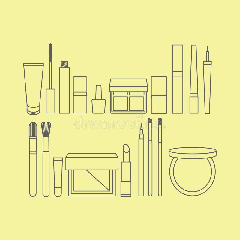 Make Up. Make Up Elements. Make Up Details.Flat Illustrat Stock ...