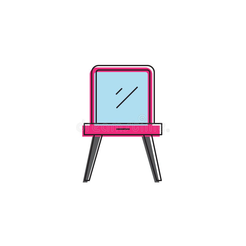 Make Up Mirror Vector Icon Symbol Isolated on White Background Stock ...