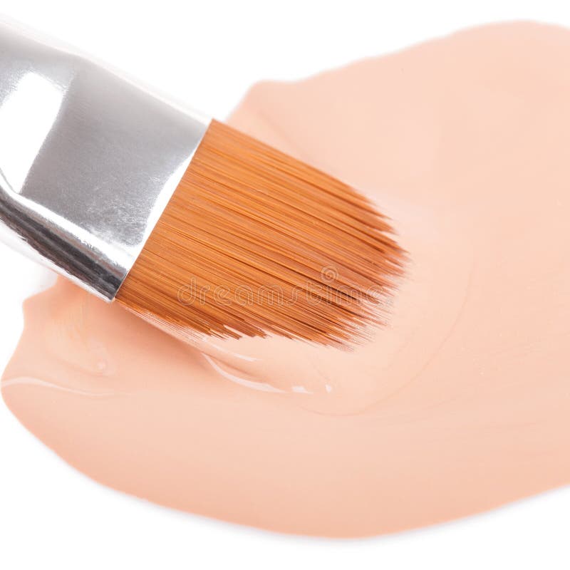 Make-up Neilon Brush with Foundation Stock Image - Image of application ...