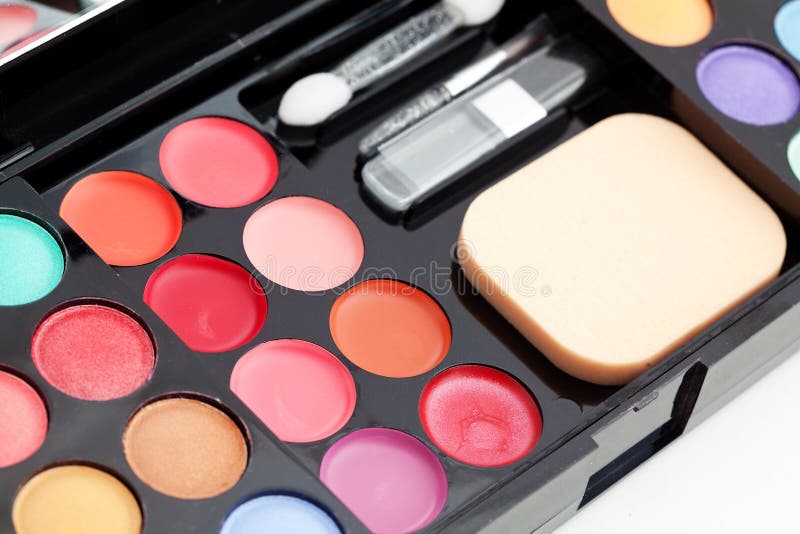 Make-up palette stock image. Image of colors, close, complexion - 19544299