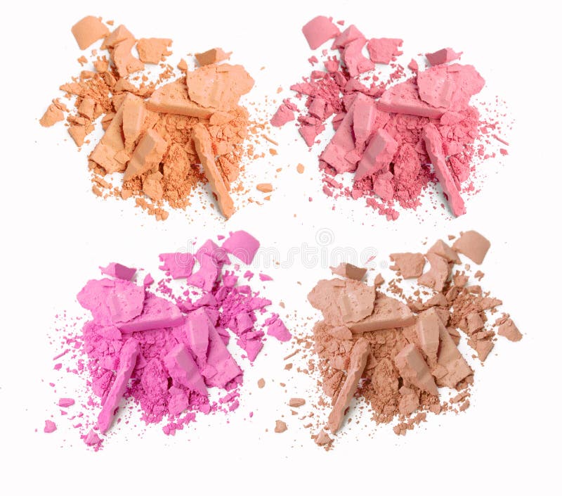 Make Up Powder Set. Isolate Mixed Color Powder Cosmetic Stock Photo ...