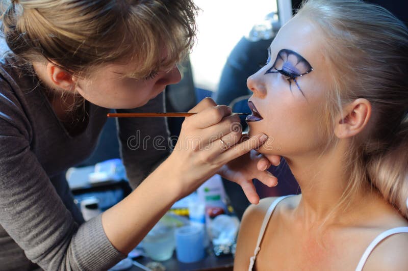 Make up preparation. editorial stock photo. Image of lady - 24648173
