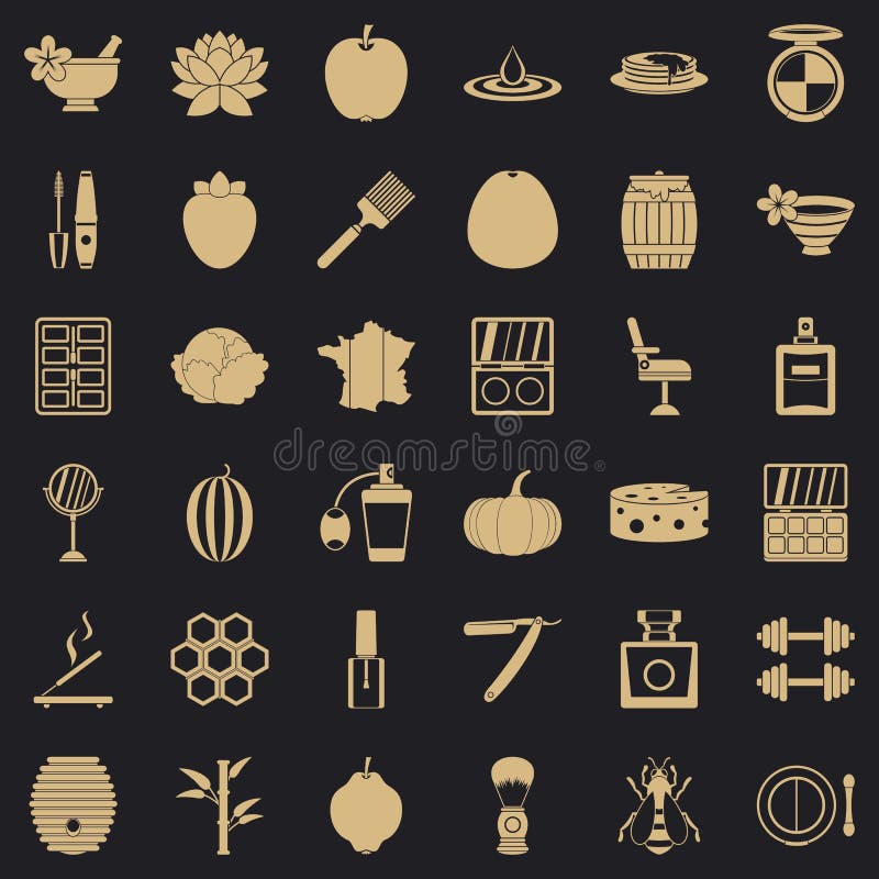 Make Up Product Icons Set, Simple Style Stock Vector - Illustration of ...