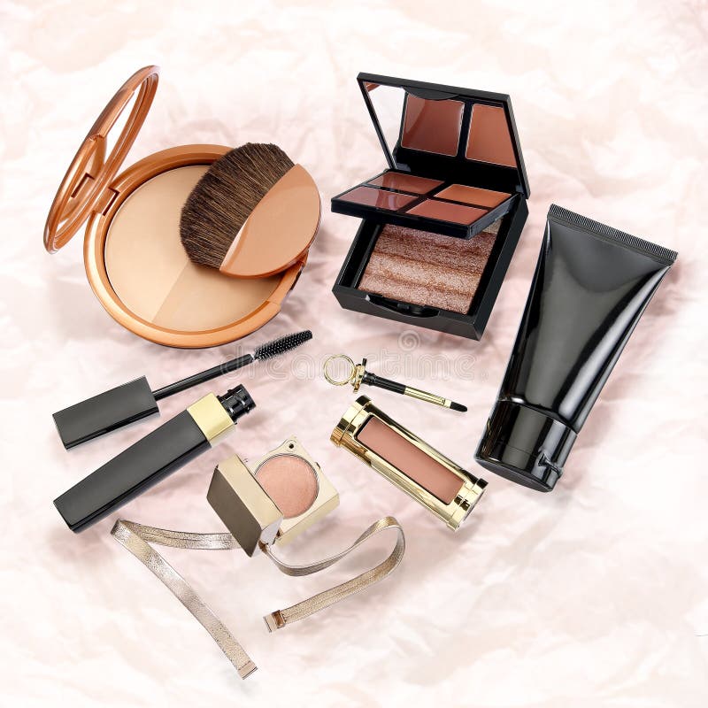 Makeups and Cosmetics Set Up View Stock Image - Image of industry ...