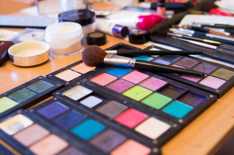 Make up stock photo. Image of plastic, palette, female - 32866936