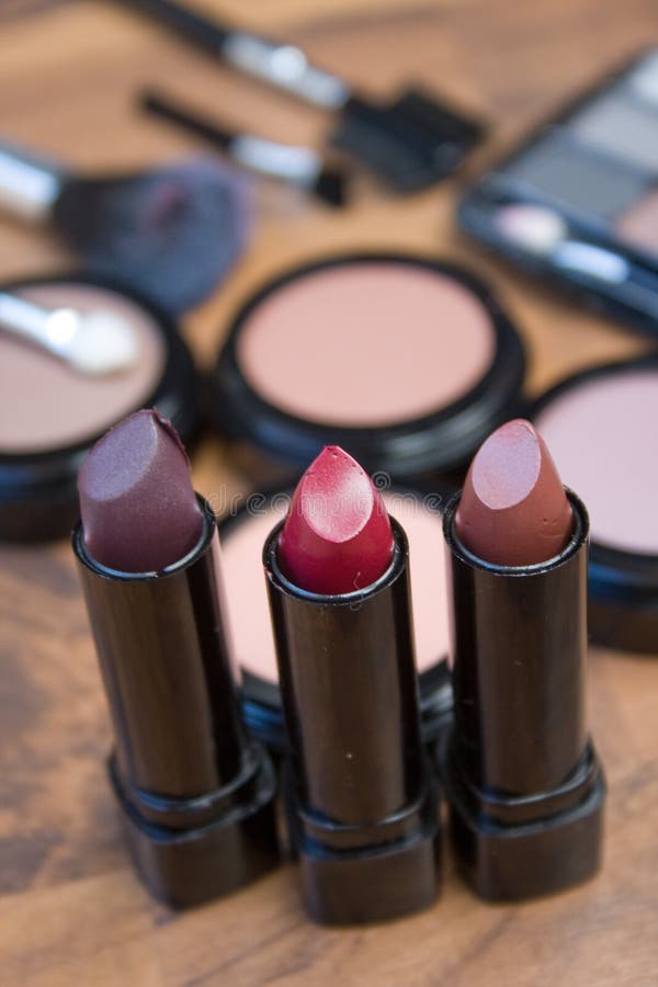 Various Colors of Powder Make-up an Lipsticks Stock Image - Image of ...
