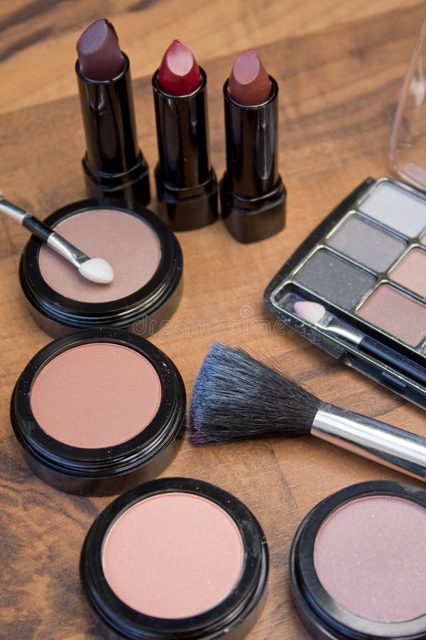 Various Colors of Powder Make-up an Lipsticks Stock Photo - Image of ...