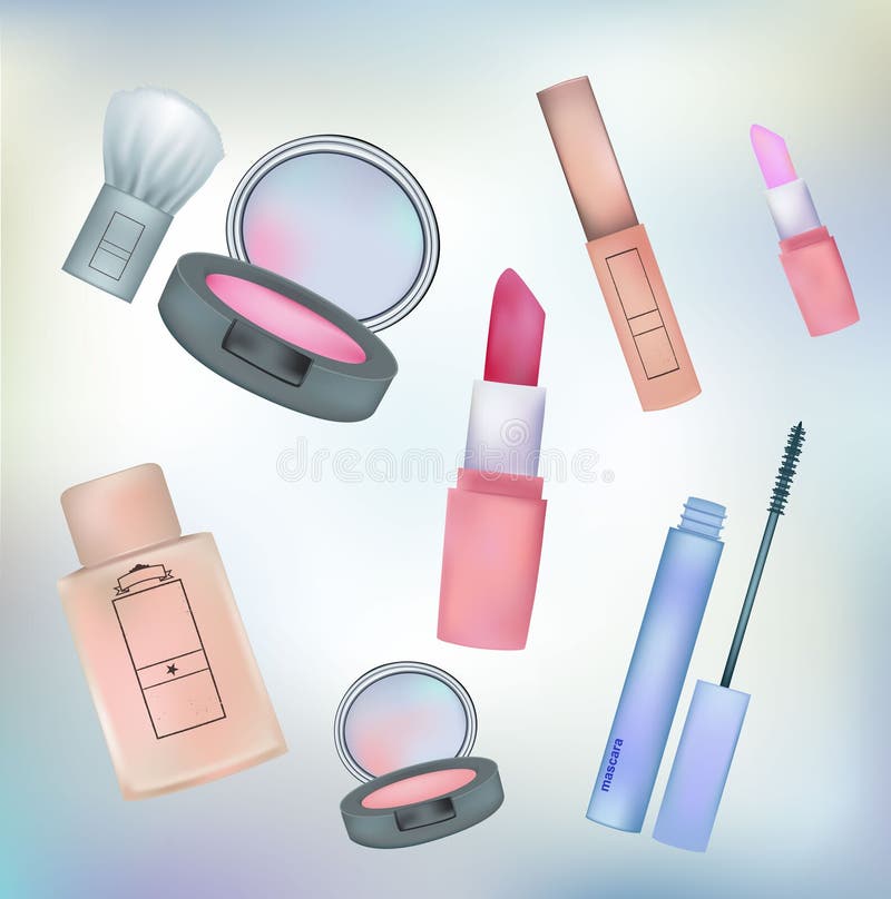 Make up stock vector. Illustration of lipstick, cosmatic - 40838693