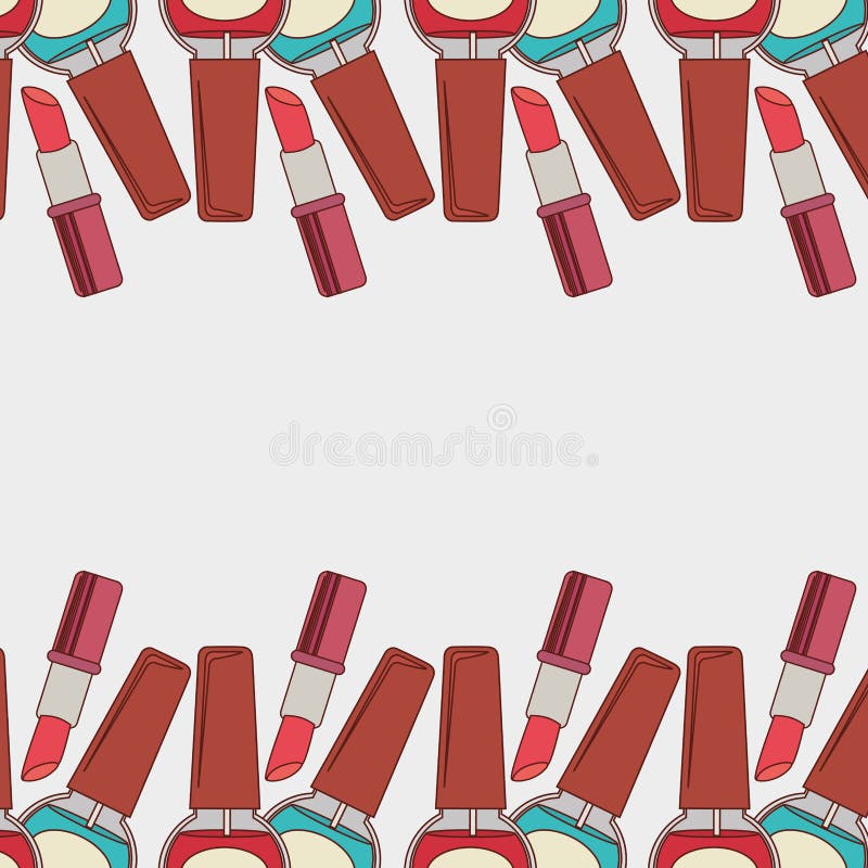 Make-up and Womens Cosmetics Stock Illustration - Illustration of care ...