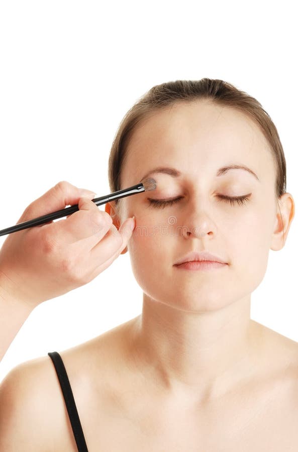 Make-up for the young girl stock photo. Image of occupation - 9770458