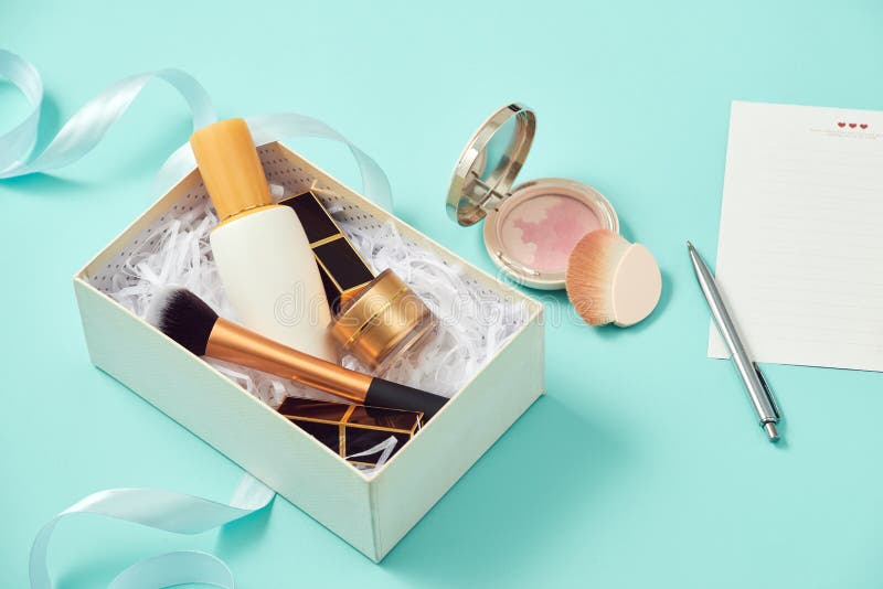 Make Ups and Cosmetics Set Gift Stock Image - Image of product, package ...