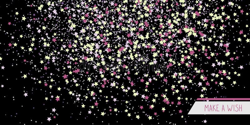 Make a Wish! Card. Simple Postcard with Scattered Tiny Stars. Stock ...