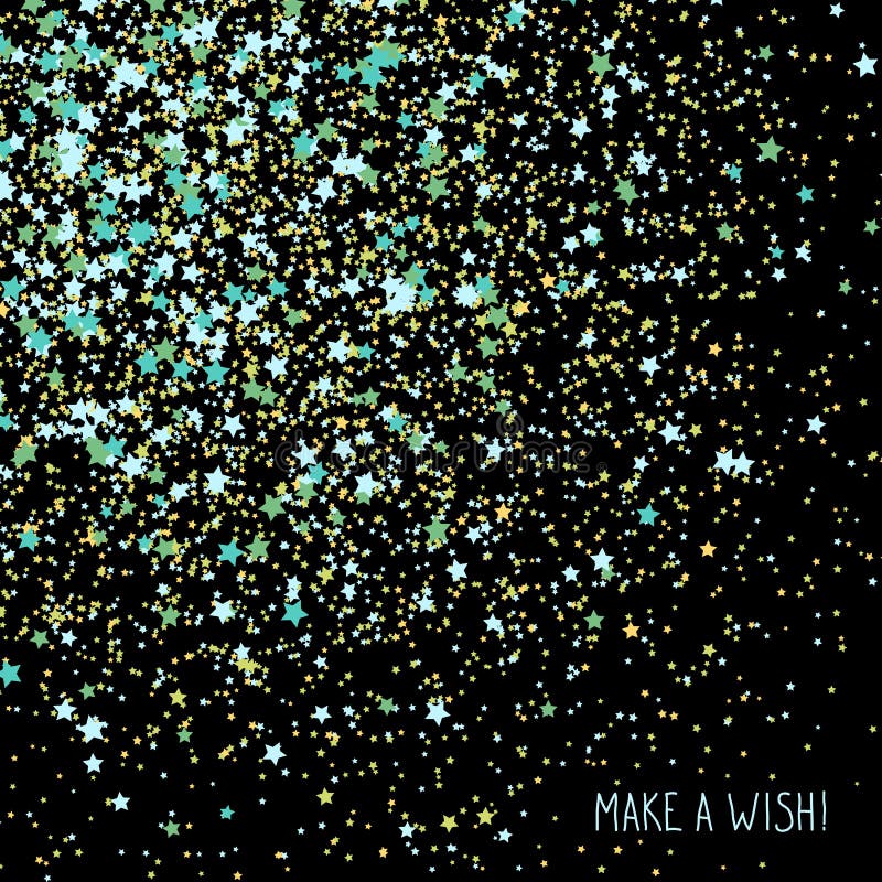 Make a Wish! Card. Simple Postcard with Scattered Tiny Stars. Stock ...