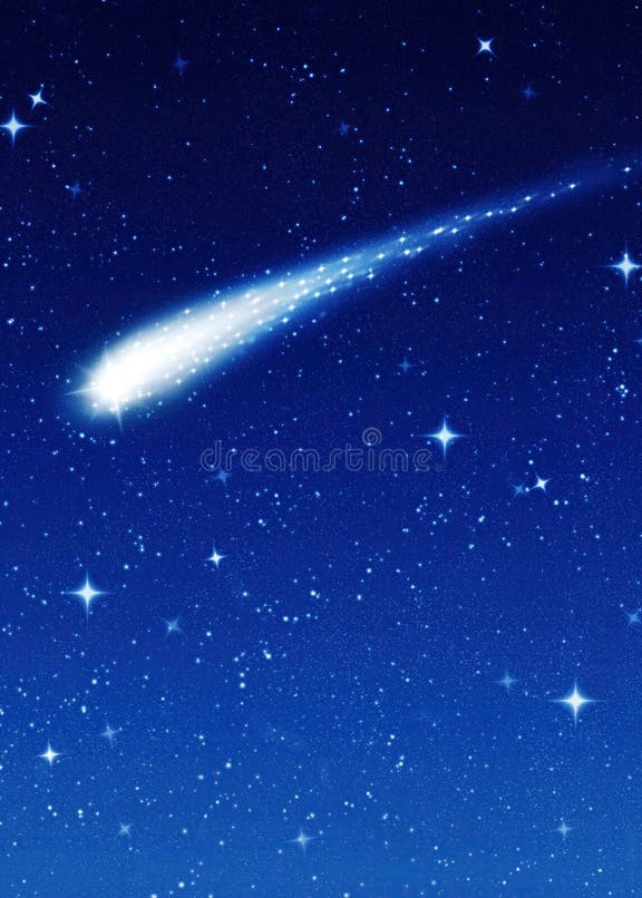 Make a Wish at Christmas on a Shooting Star Stock Illustration ...