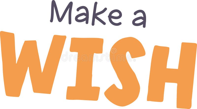 Make a Wish Lettering stock vector. Illustration of design - 309788284