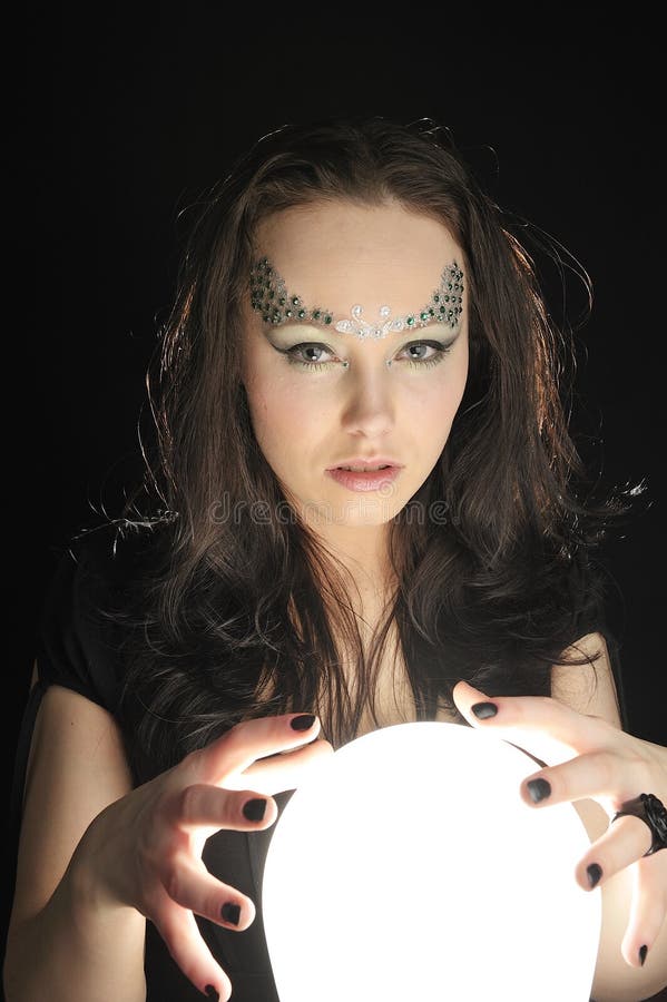 Make Wishing with a Magic Crystal Ball Stock Photo - Image of magical ...