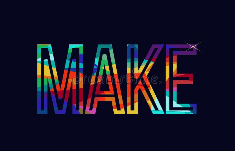 Make Word Text Typography Gold Golden Design Logo Icon Stock Vector ...