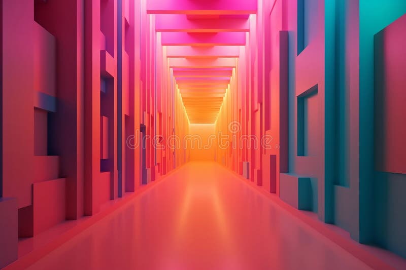 3d Render Digital Illustration Abstract Colorful Background with Copy ...