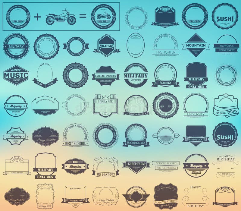 Make Your Labels or Logotypes Concept Collection Set. Retro Style ...