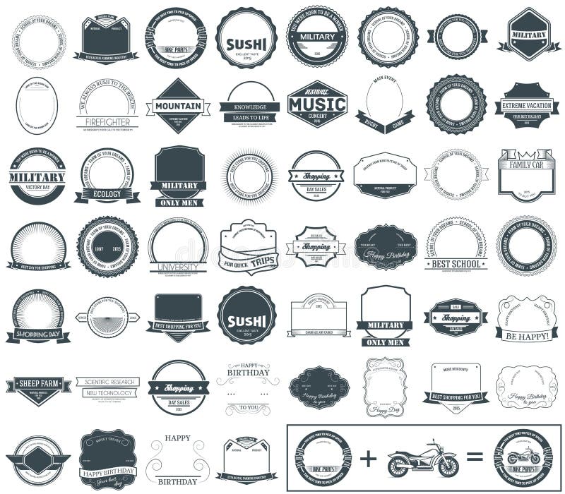 Make Your Labels or Logotypes Concept Set. Retro Typography, Badges ...