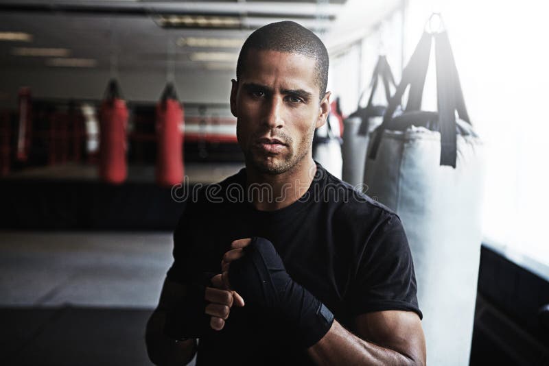 Make Your Move. a Kick-boxer Training in a Gym. Stock Image - Image of ...