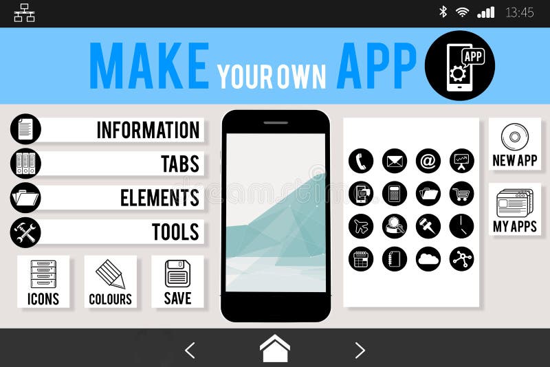 Make Your Own App Smartphone Stock Illustration - Illustration of save ...