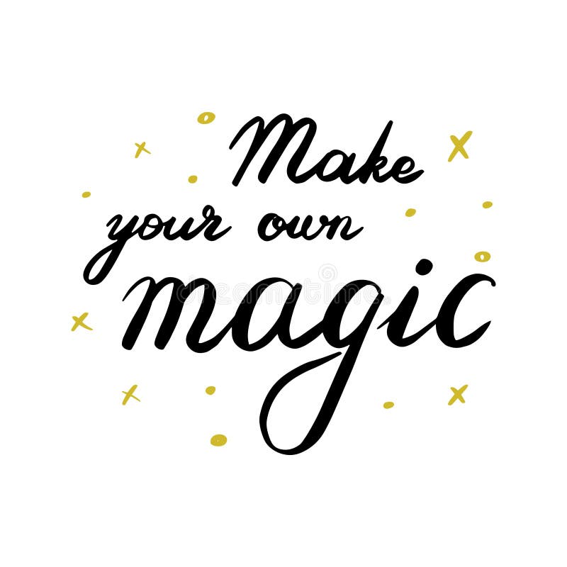 Magic Lettering Calligraphy, Hand-drawn Drawing Text Vector ...