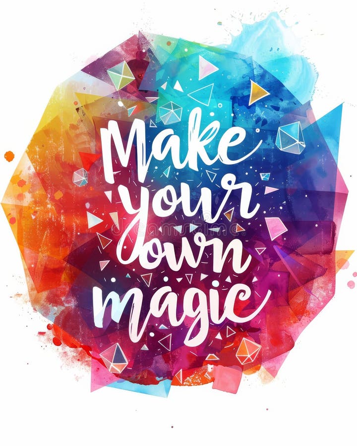 Make Your Own Magic - Modern Calligraphy Lettering on Triangular Styled ...