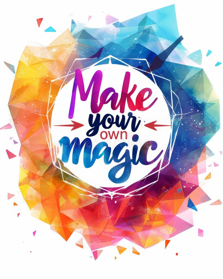 Make Your Own Magic - Modern Calligraphy Lettering on Triangular Styled ...