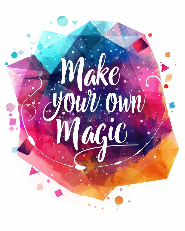 Make Your Own Magic - Modern Calligraphy Lettering on Triangular Styled ...
