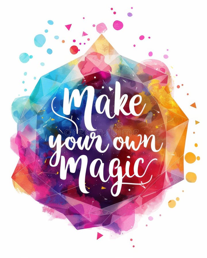 Make Your Own Magic - Modern Calligraphy Lettering on Triangular Styled ...