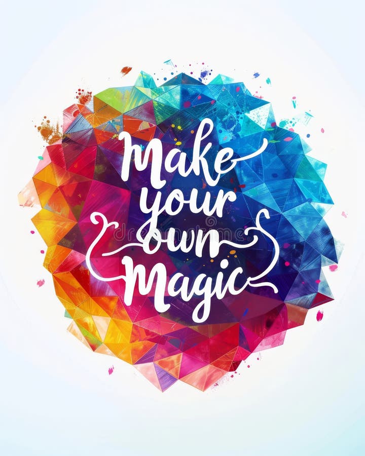 Make Your Own Magic - Modern Calligraphy Lettering on Triangular Styled ...