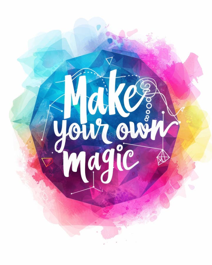 Make Your Own Magic - Modern Calligraphy Lettering on Triangular Styled ...