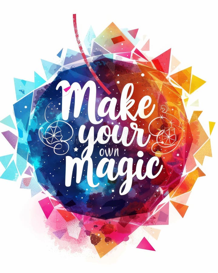 Make Your Own Magic - Modern Calligraphy Lettering on Triangular Styled ...