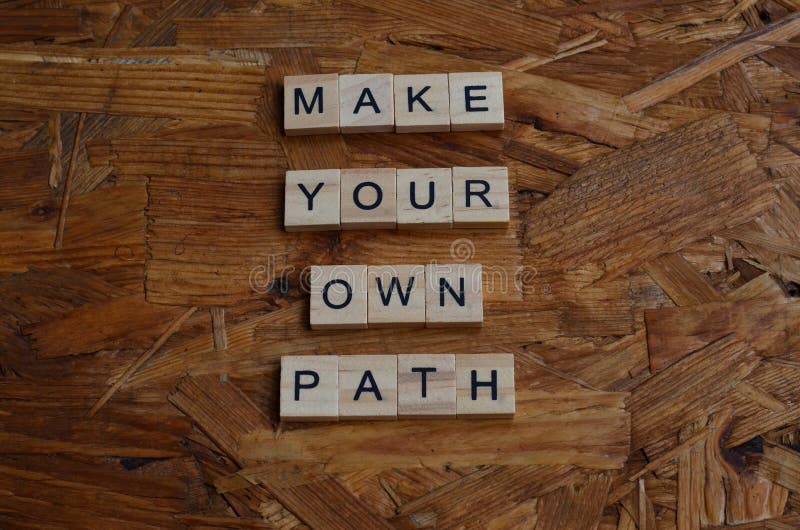 Make Your Own Path Text on Wooden Square Stock Image - Image of text ...