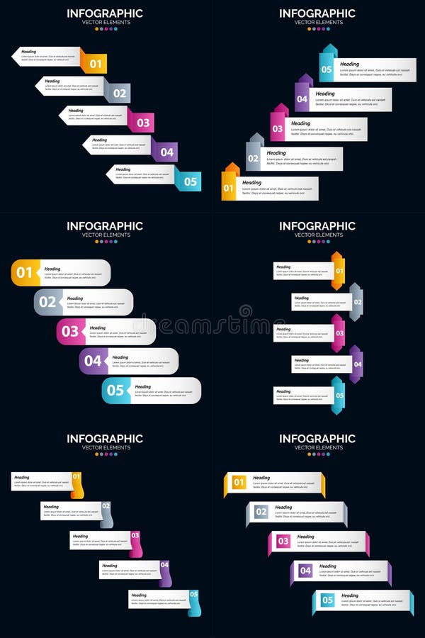 Make Your Presentation Stand Out with Six Vector Infographics Stock ...