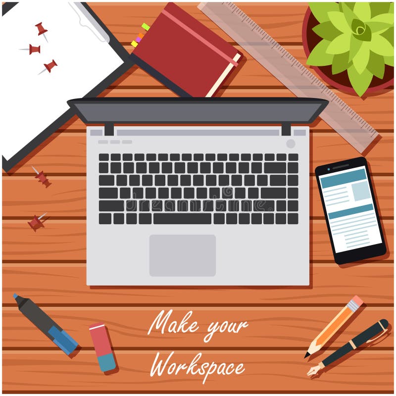 Make Your Workspace Banner2 Stock Vector - Illustration of management ...