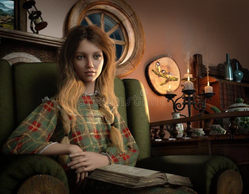 Make Yourself Comfortable in the Evening, 3d CG Stock Illustration ...