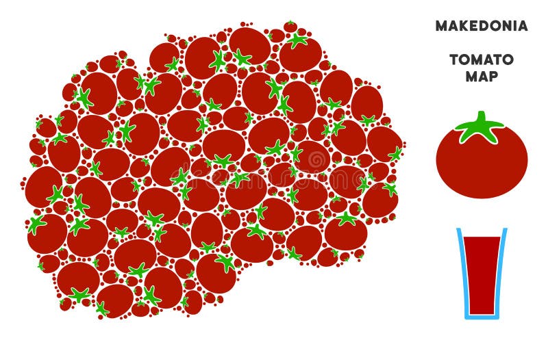 Makedonia Map Composition of Tomato Stock Vector - Illustration of area ...