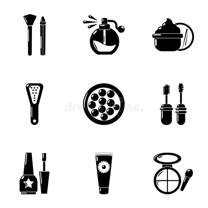 Makeover Icons Set, Simple Style Stock Vector - Illustration of face ...