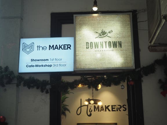 The maker cafe editorial photography. Image of high - 135495687