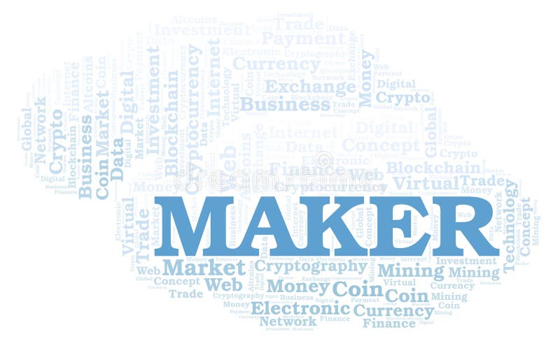 Maker Cryptocurrency Coin Word Cloud. Stock Illustration - Illustration ...