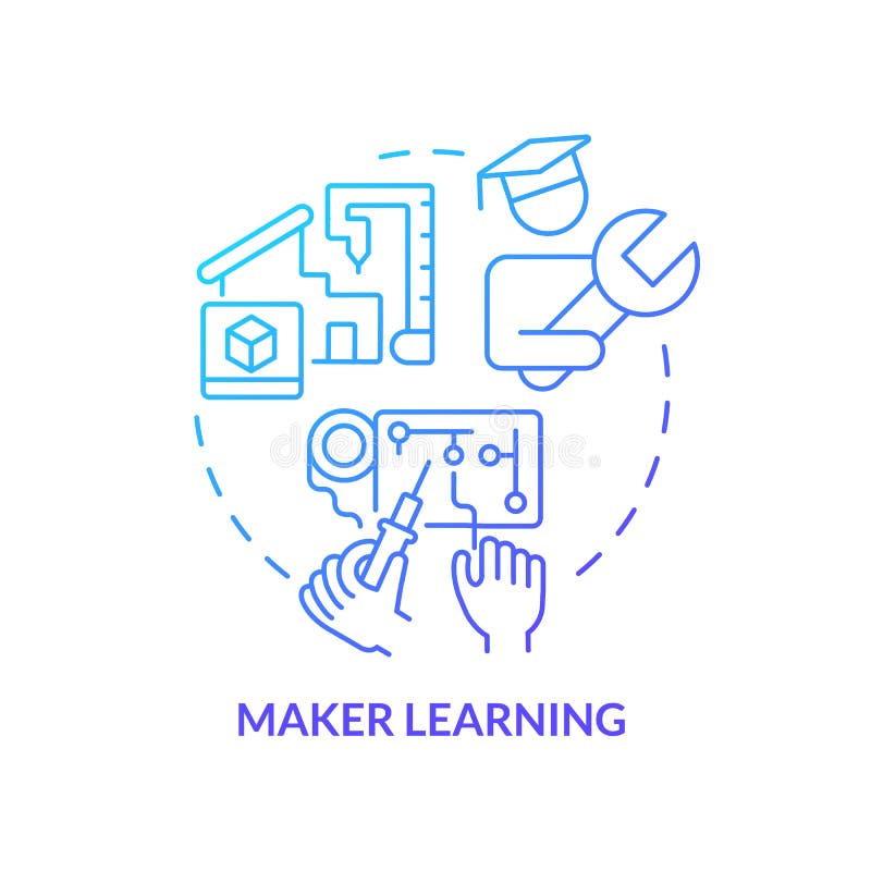 Maker Learning Blue Gradient Concept Icon Stock Vector - Illustration ...