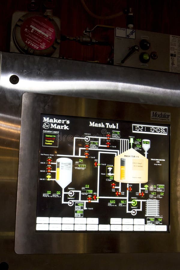 Maker`s Mark Distillery Controls Editorial Photo - Image of interior ...