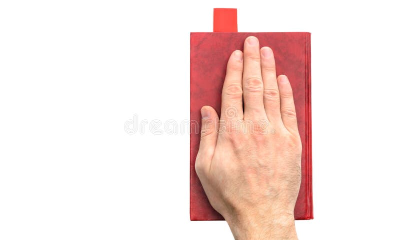 Makes a Promise with His Hand on the Holy Book Stock Photo - Image of ...