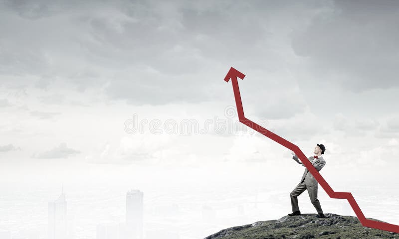 He makes it rise stock image. Image of graph, effort - 62890633