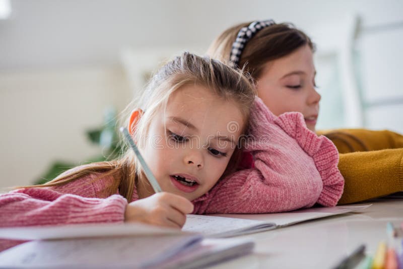 She Makes Sure All Her Work is Done Stock Image - Image of childhood ...
