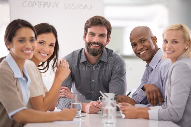 He Makes Sure His Team is Happy. a Group of Businesspeople in the ...