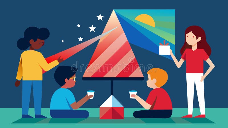 In a Makeshift Classroom Children Use Prisms To Study the Science ...